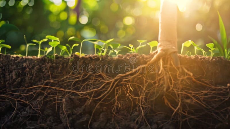 Tree Growing Roots in Rich Soil Stock Footage - Video of watering ...