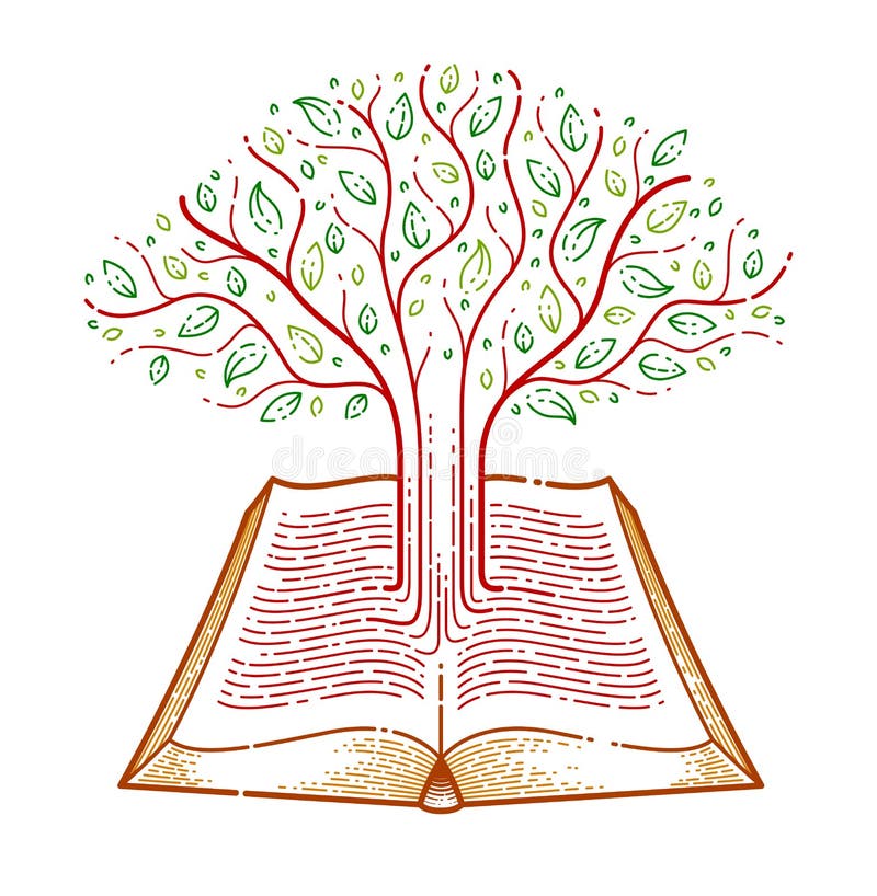 Knowledge Tree Book Logo stock vector. Illustration of novel - 32842606