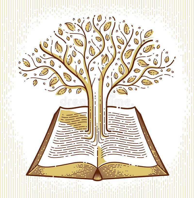 Knowledge Tree Book Logo stock vector. Illustration of novel - 32842606