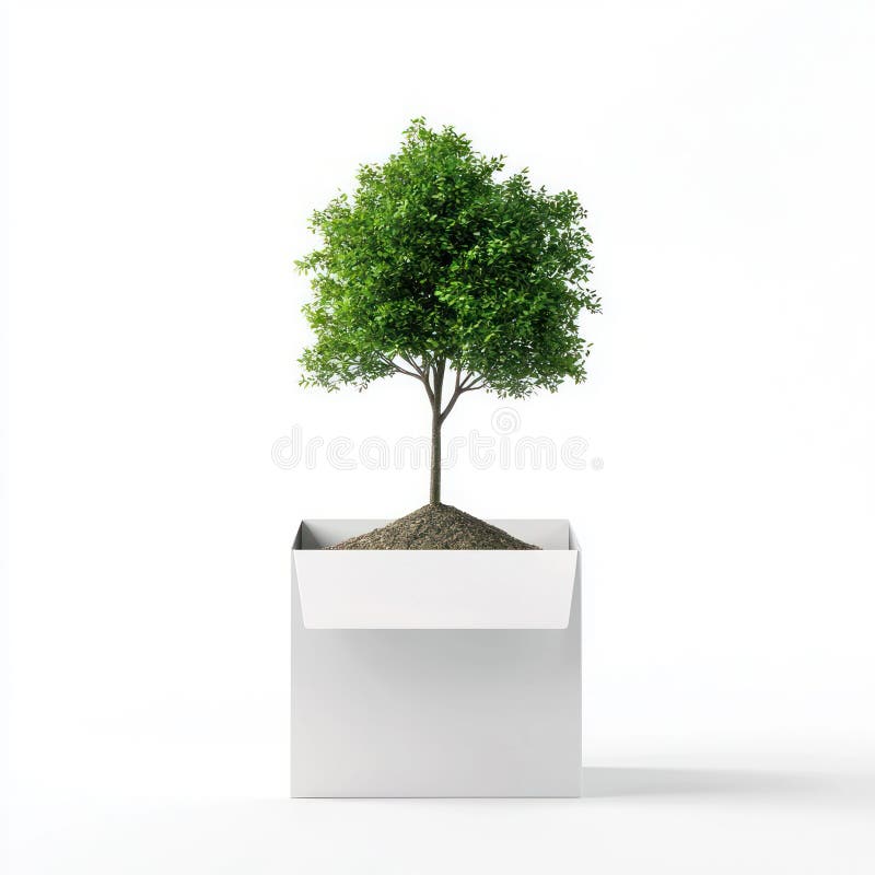 Tree Grows in Box stock photo. Image of beginnings, green - 367241940