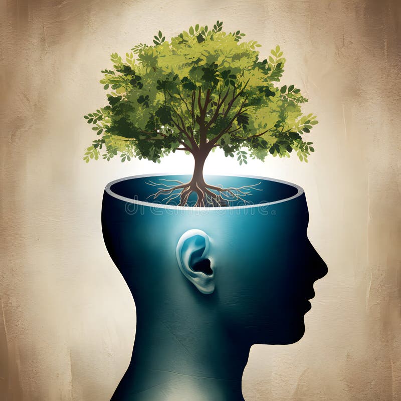 Tree Grows from Hollow Head, Symbolizing Inner Potential and Personal ...