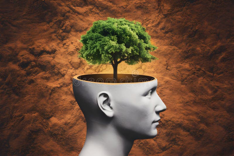 Tree Grows from Hollow Head, Symbolizing Inner Potential and Personal ...