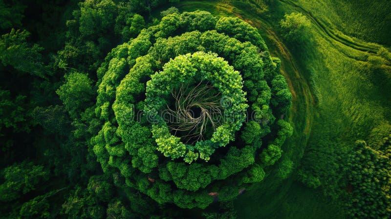 The Tree Grows in a Spiral Pattern Stock Image - Image of tree, texture ...