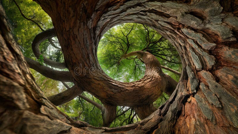 The Tree Grows in a Spiral Pattern Stock Image - Image of texture ...