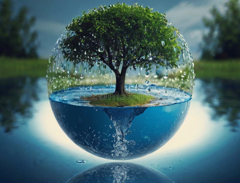 Tree Growth on-globe on Earth Day Stock Illustration - Illustration of ...