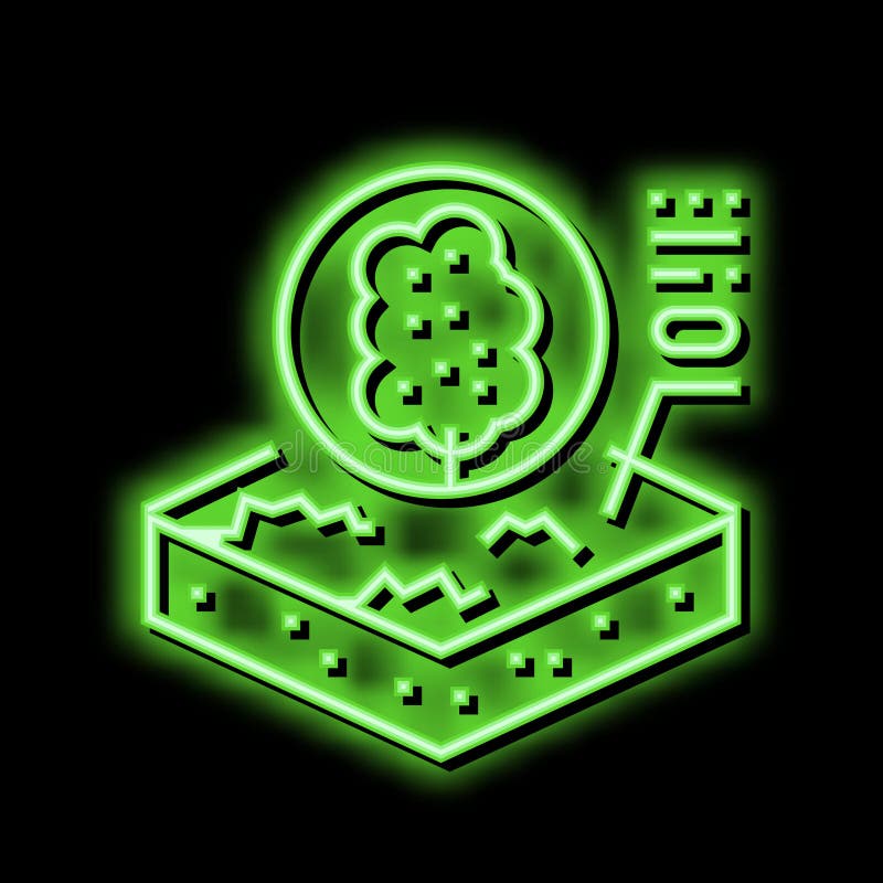 Tree Growth on Organic Soil Neon Glow Icon Illustration Stock Vector ...