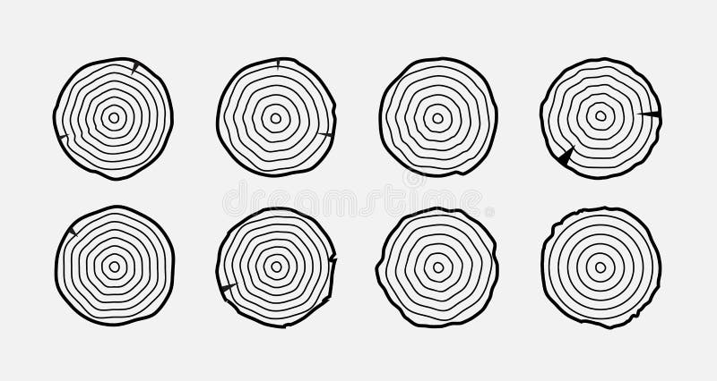 Tree Growth Rings Wood Trunk Vector Annual Organic Stump. Tree Circle ...