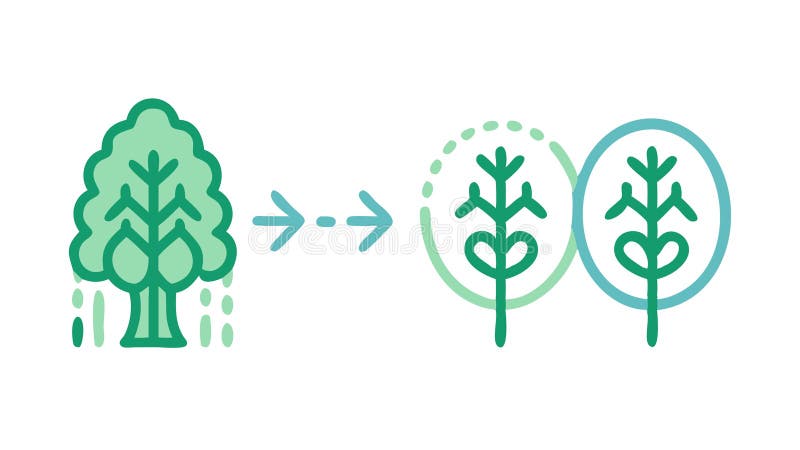 Tree Growth and Sustainable Forestry Cycle, Vector Design Generative AI ...