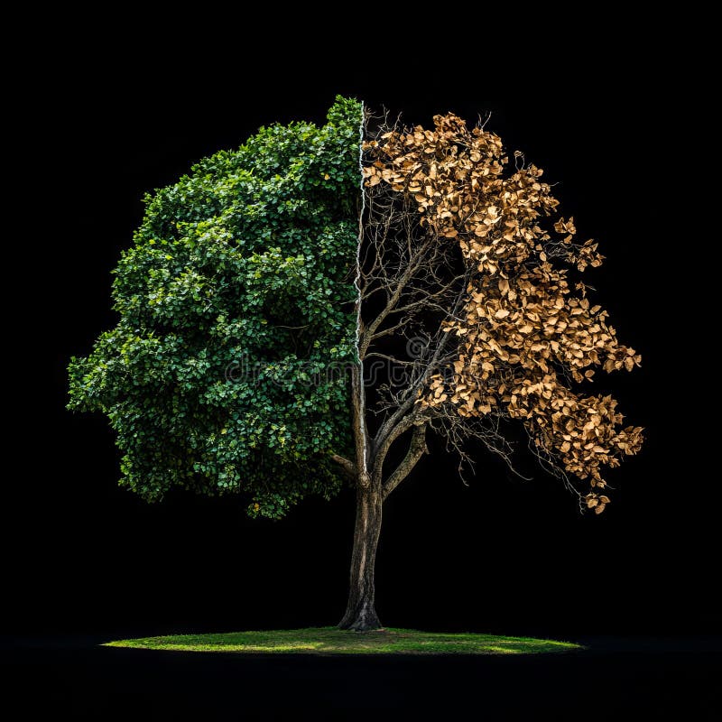 A Tree with a Half-moon Shaped Tree in the Middle of it Stock Image ...
