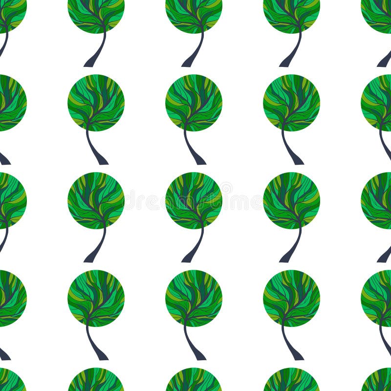 Tree Hand Drawn Patterns-08 Stock Vector - Illustration of abstract ...