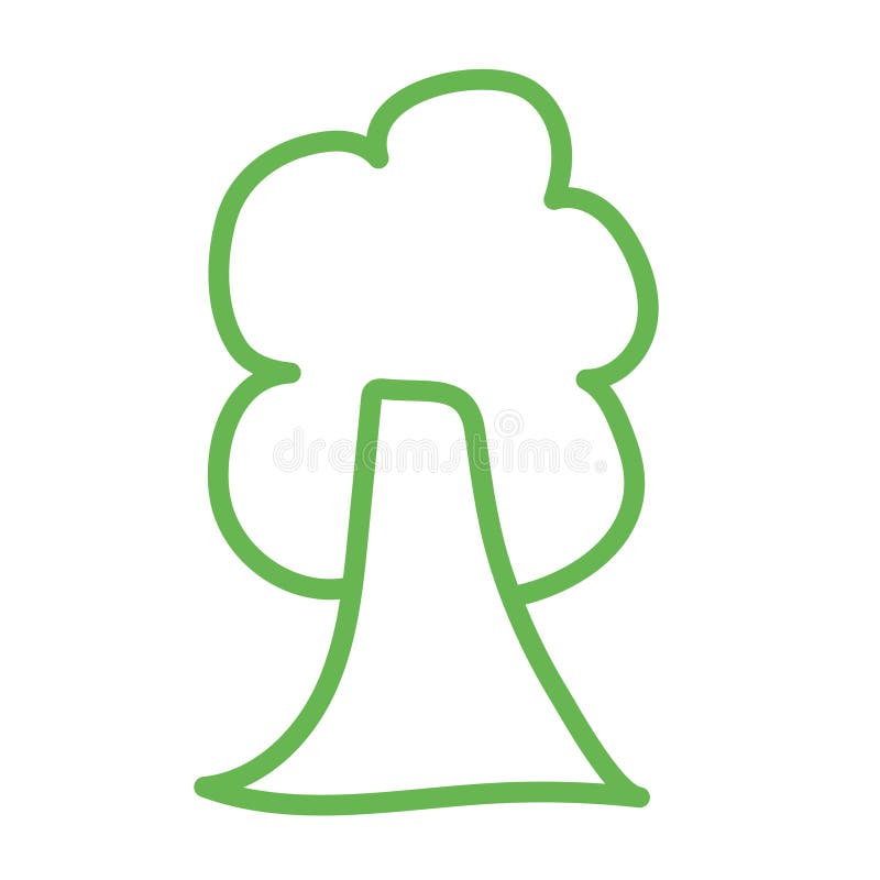 Tree hand drawn stock vector. Illustration of botanical - 345613537