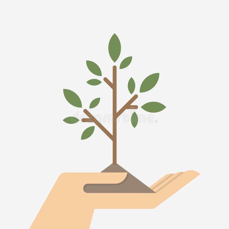 Tree in hand stock vector. Illustration of hands, nature - 65403174