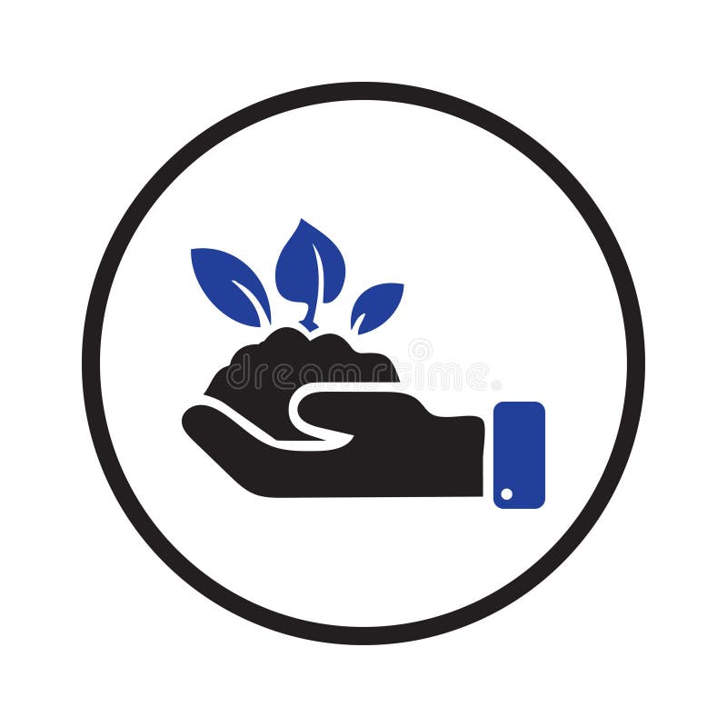 Tree on hand icon stock vector. Illustration of landscape - 262292817