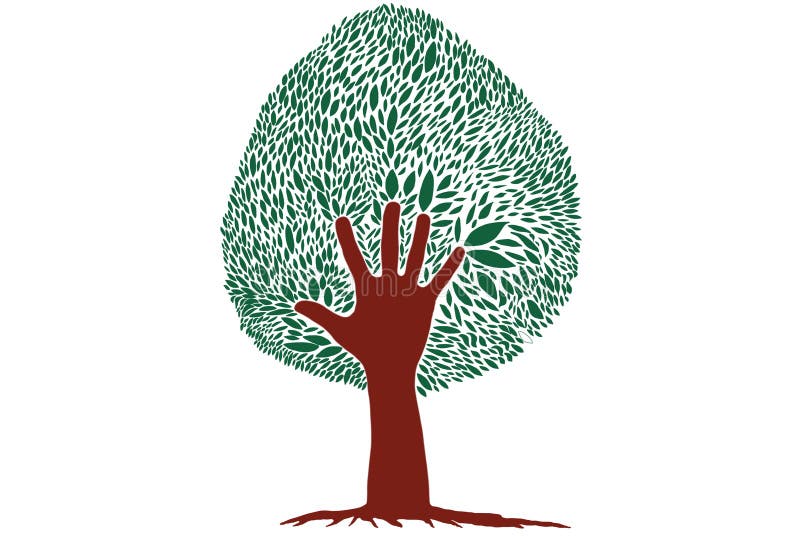 Hand tree with roots stock illustration. Illustration of clean - 71423464