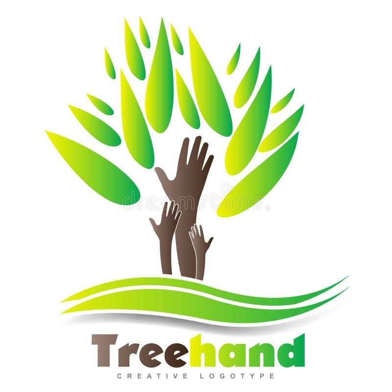 Hand tree logo stock vector. Illustration of environment - 88696479