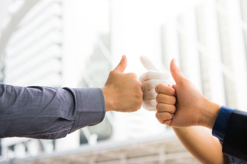 Tree Handful with Show One Thumb Hands for Coordinate in Busines Stock ...