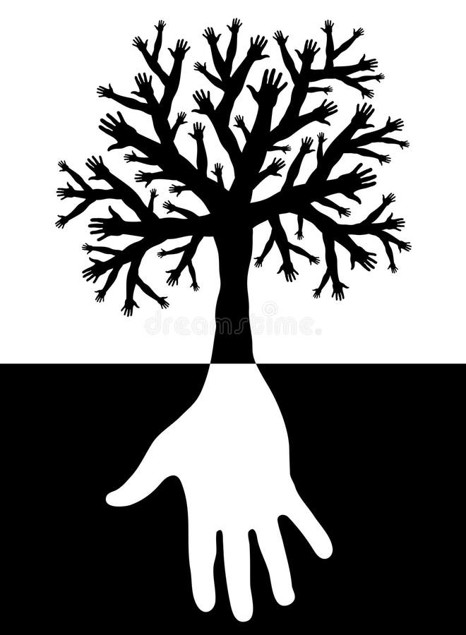 Hand tree stock illustration. Illustration of logo, tree - 8426348