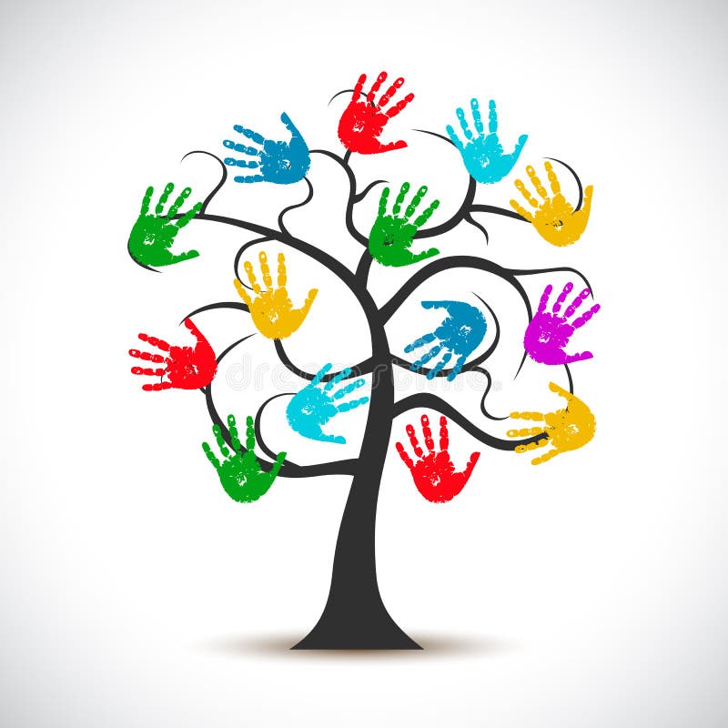 Tree with Hands Logo, Helping Tree - Vector Stock Illustration ...