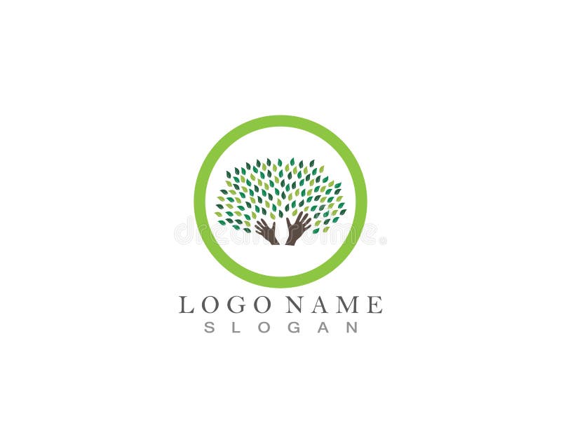 Tree hands logo stock illustration. Illustration of logo - 133331511