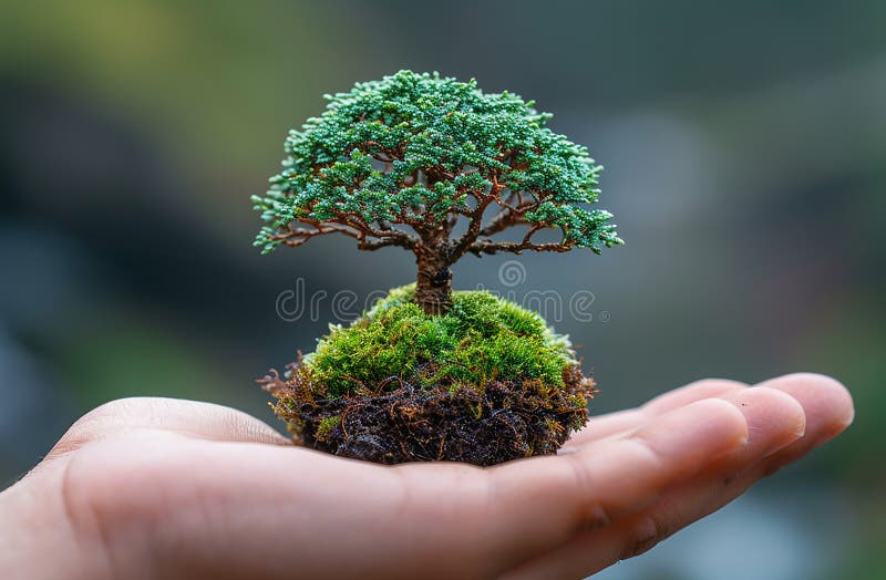 Tree Hands Nurturing Seedlings into Growth Stock Illustration ...