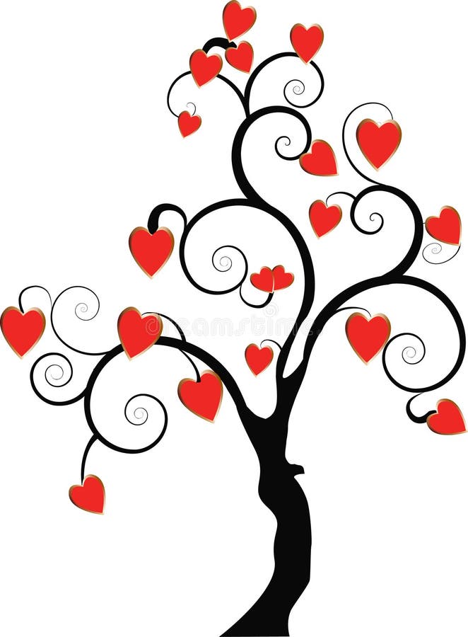 Tree-heart stock vector. Illustration of january, elements - 21960102