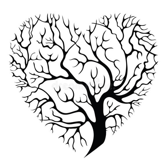 Heart Oak Tree Silhouette Stock Illustrations – 332 Heart Oak Tree ...