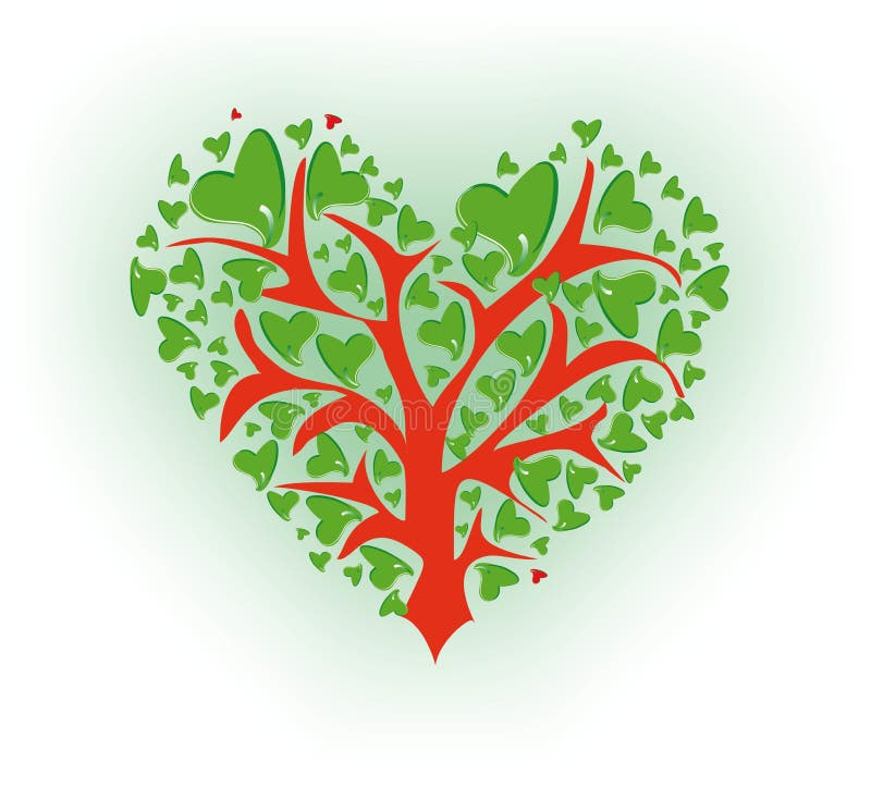 Tree heart, stock illustration. Illustration of hearts - 38943879