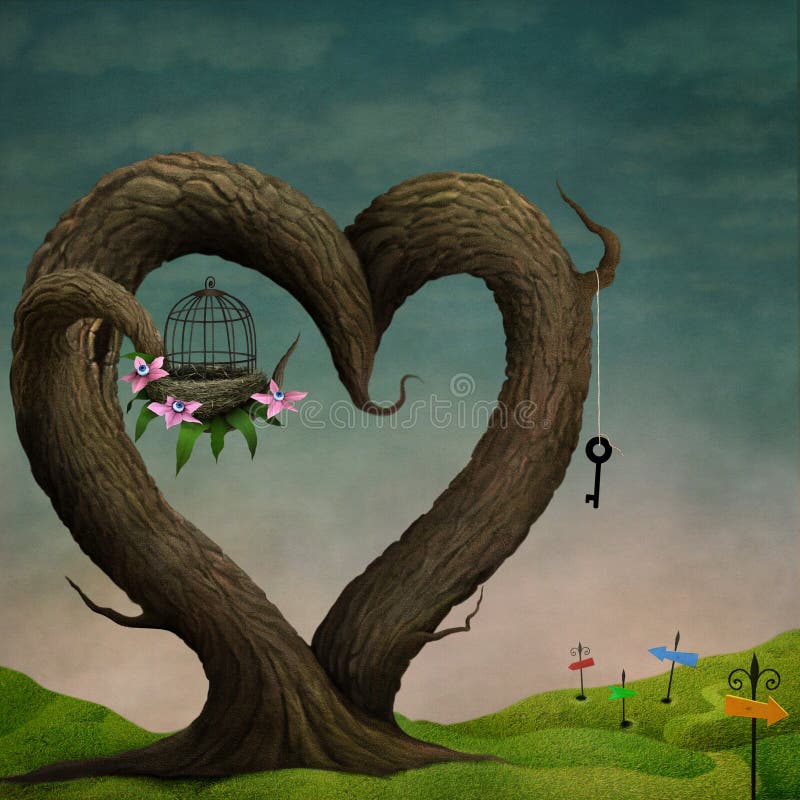 Tree Heart stock illustration. Illustration of heart - 87730390