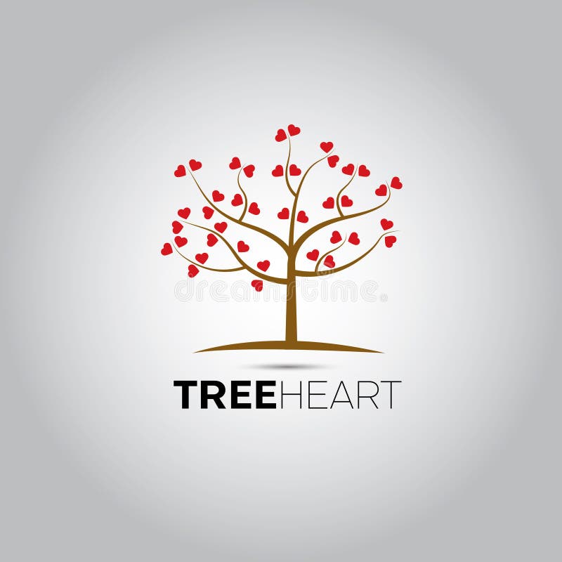 Tree Heart Vector Logo stock vector. Illustration of like - 134763424
