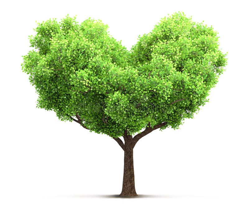 Tree in Heart Shape Illustration Stock Illustration - Illustration of ...