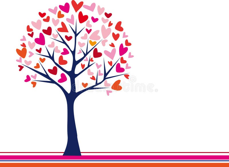 Tree with hearts stock vector. Illustration of grow, relationship ...