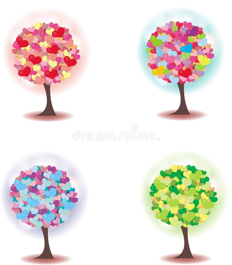 Tree of hearts stock vector. Illustration of fashion - 28254094
