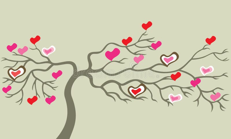 Tree with hearts. stock vector. Illustration of landscape - 3300038