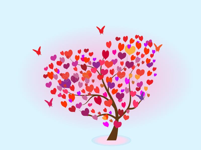 Heart Tree Butterflies Stock Illustrations – 290 Heart Tree Butterflies ...