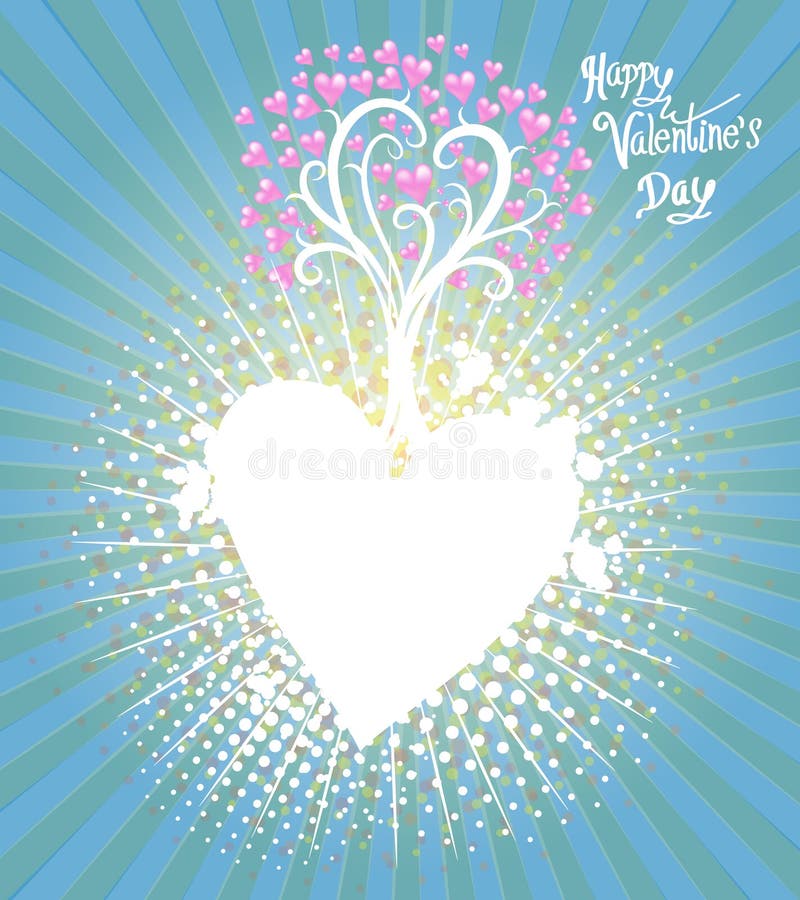 Tree Hearts Frame Illustration of a Valentines Day Stock Vector ...