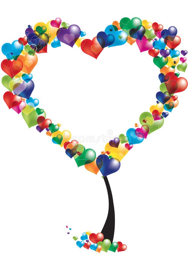 Tree of hearts stock illustration. Illustration of isolated - 50049017