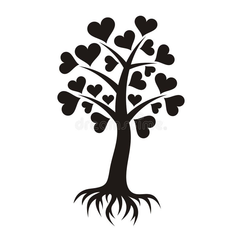 Tree Roots Drawing Heart Tree Roots Form Heart City Illustration Stock