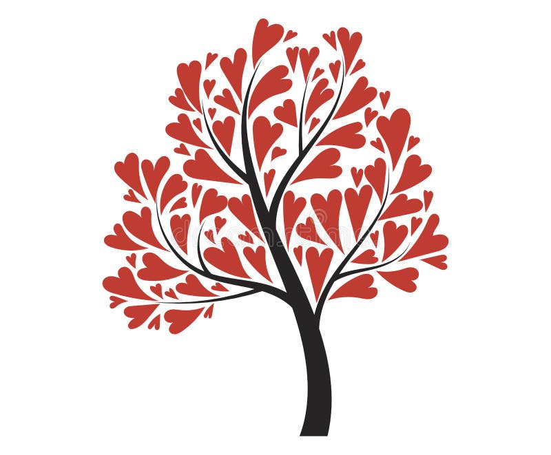Tree with Hearts. Vector Illustration for the Day of Lovers. Tree for ...