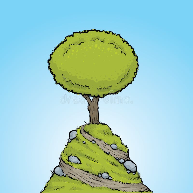 Tree on a Hill stock illustration. Illustration of exterior - 41986288