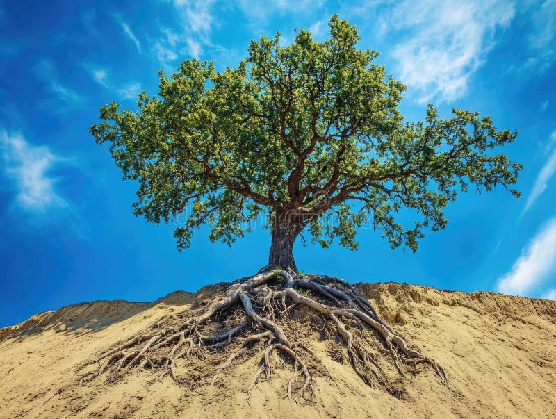 Tree on Hill stock photo. Image of tree, generated, ecosystem - 373342600