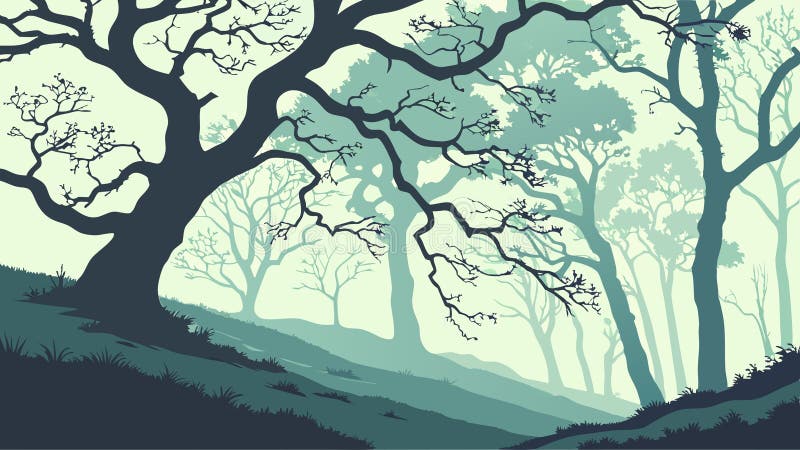 Tree on a Hill in a Stylized Landscape, Vector Design Generative AI ...