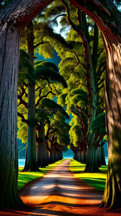 Tree Hole Landscape Illustration Wood Bark Old Tree Dead Branches ...