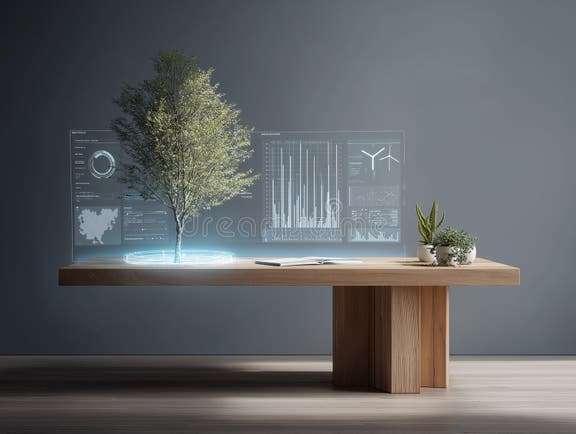 Ecological Data Interface with Tree Representing Nature S Growth. Stock ...