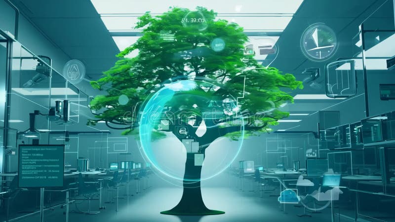 Tree Holographic Model in Modern Lab Laboratory Eco Research Leaf ... Tree Holographic Model in Modern Lab Laboratory Eco Research Leaf ...