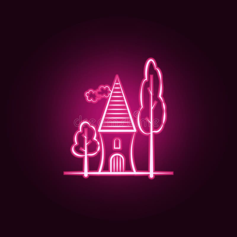 Tree, Home Neon Icon. Elements of Imaginary House Set Stock ...