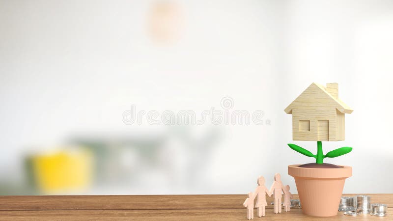 The Tree Home in Plant for Real Estate Concept 3d Rendering Stock ...