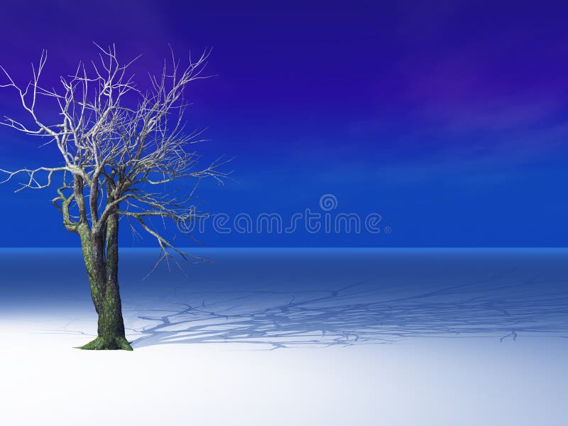 Tree on Horizon stock illustration. Illustration of surreal - 4258674