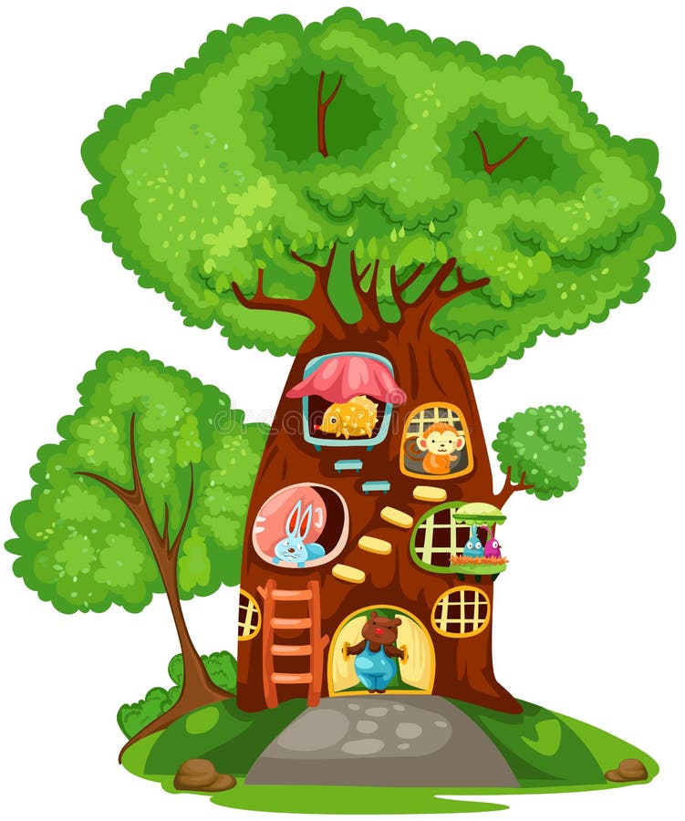 Tree house stock vector. Illustration of object, natural - 18834754
