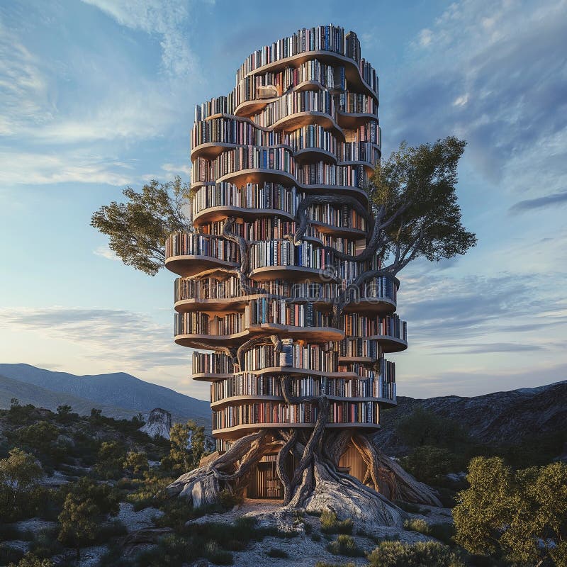 A Tree House Built into the Side of a Tree Stock Photo - Image of ...