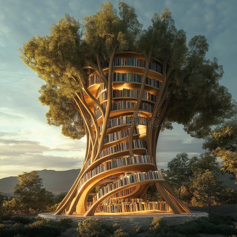 A Tree House Built into the Side of a Tree Stock Photo - Image of ...